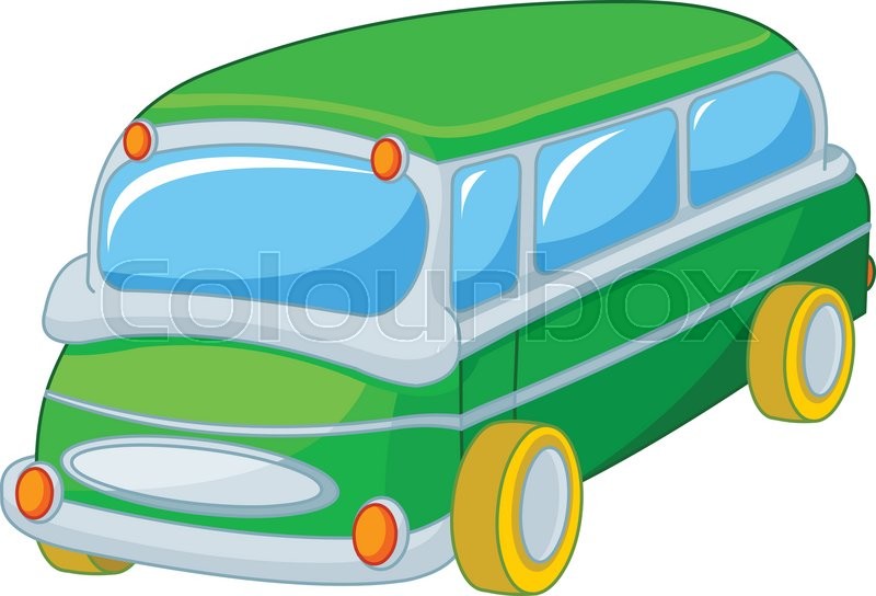 Illustration of cute toy bus | Stock vector | Colourbox