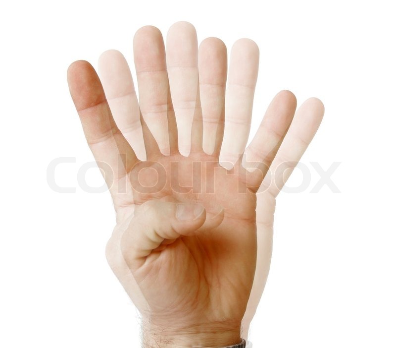 Viele Finger auf einzelne Hand gesehen ... | Stock Bild | Colourbox