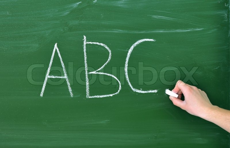 Schreiben abc an die Tafel | Stockfoto | Colourbox