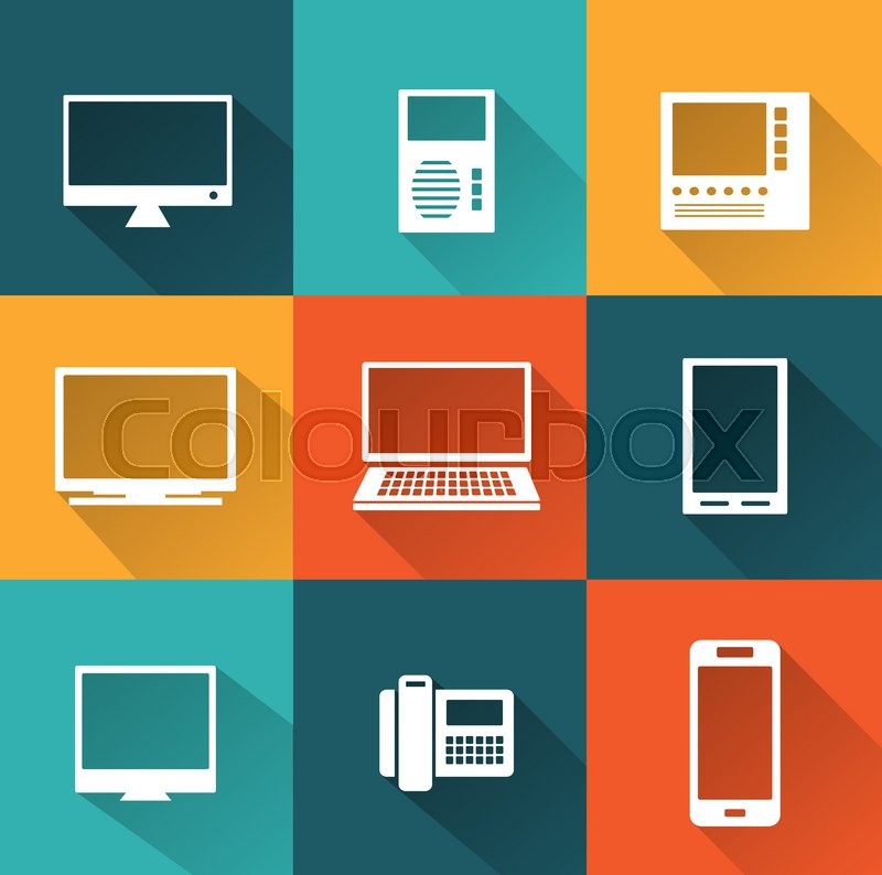 Icons of computers and informatics as ... | Stock vector | Colourbox