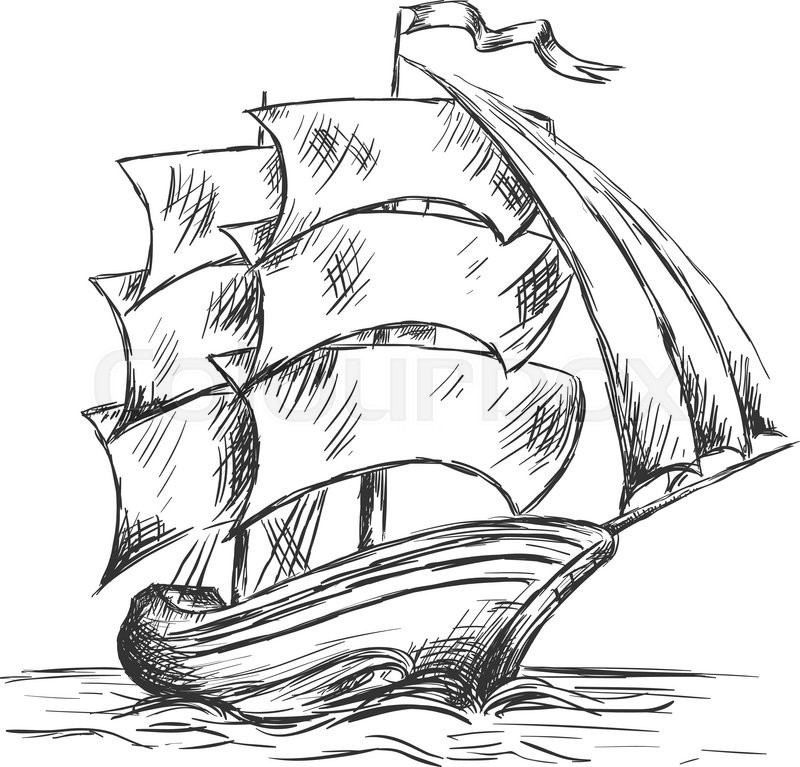 Old Boat Drawing