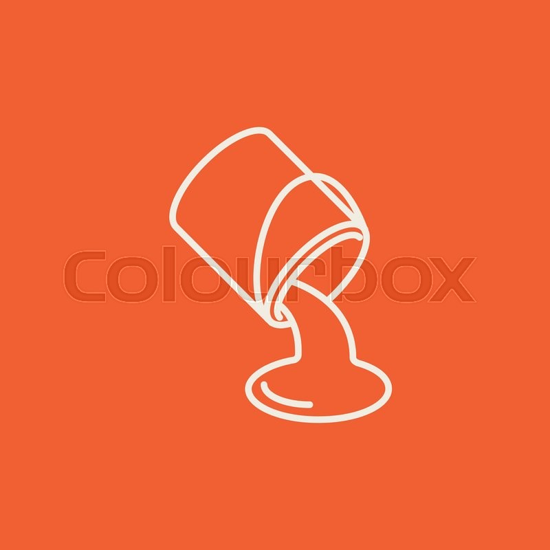 Paint pouring from bucket line icon ... | Stock vector | Colourbox