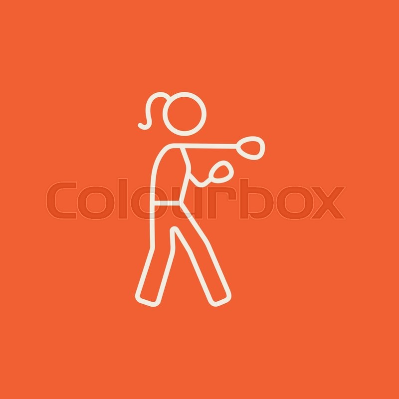 Female boxer line icon for web, mobile ... | Stock vector | Colourbox