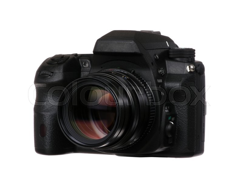 Digital single lens reflex camera with ... | Stock image | Colourbox