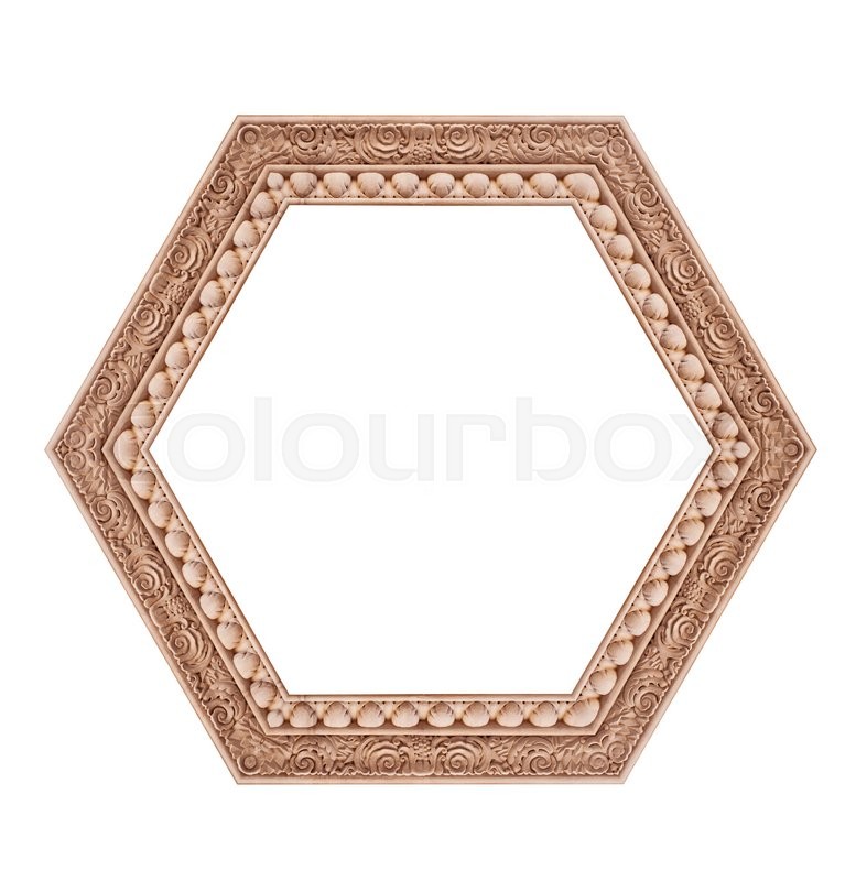 Beautiful hexagonal frame isolated on a ... | Stock image | Colourbox
