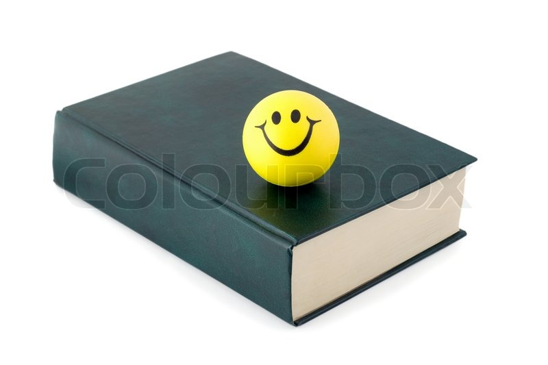 Green book with Smiley isolated on ... | Stock Photo | Colourbox