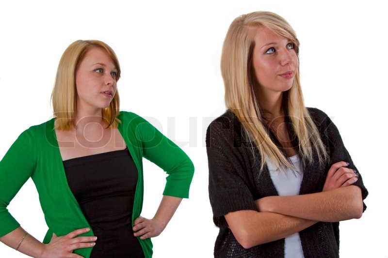 Two woman friends have an argue with ... | Stock image | Colourbox