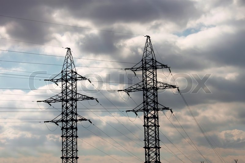 The two electrical pillars in the ... | Stock image | Colourbox