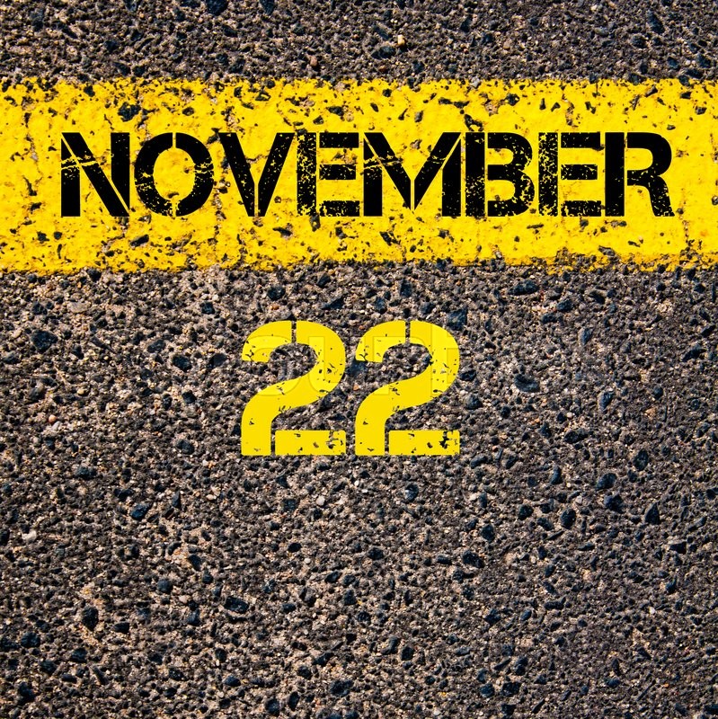 22 November calendar day written over ... | Stock image | Colourbox