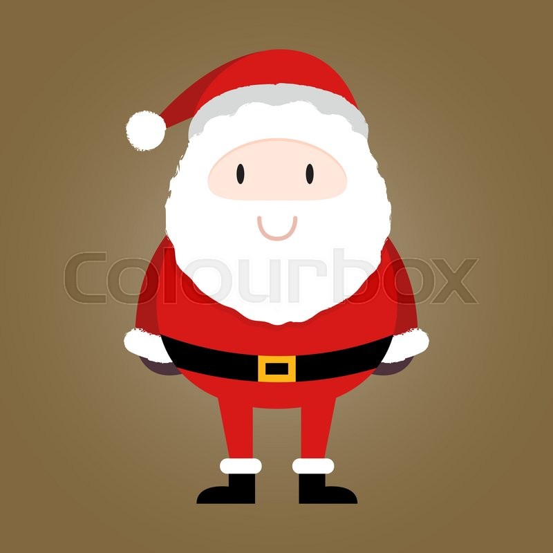 Cute mini Santa Claus smiling, vector ... | Stock vector | Colourbox