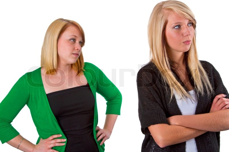 Two woman friends have an argue with ... | Stock image | Colourbox