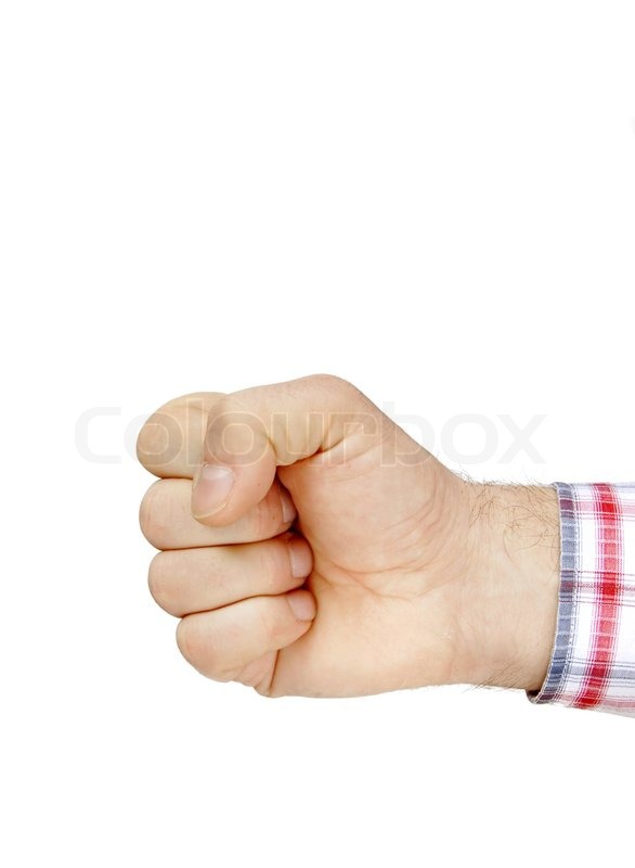 Mann Hand Faust isoliert auf weißem ... | Stock Bild | Colourbox