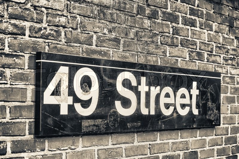 49th street subway sign, New York. | Stock image | Colourbox