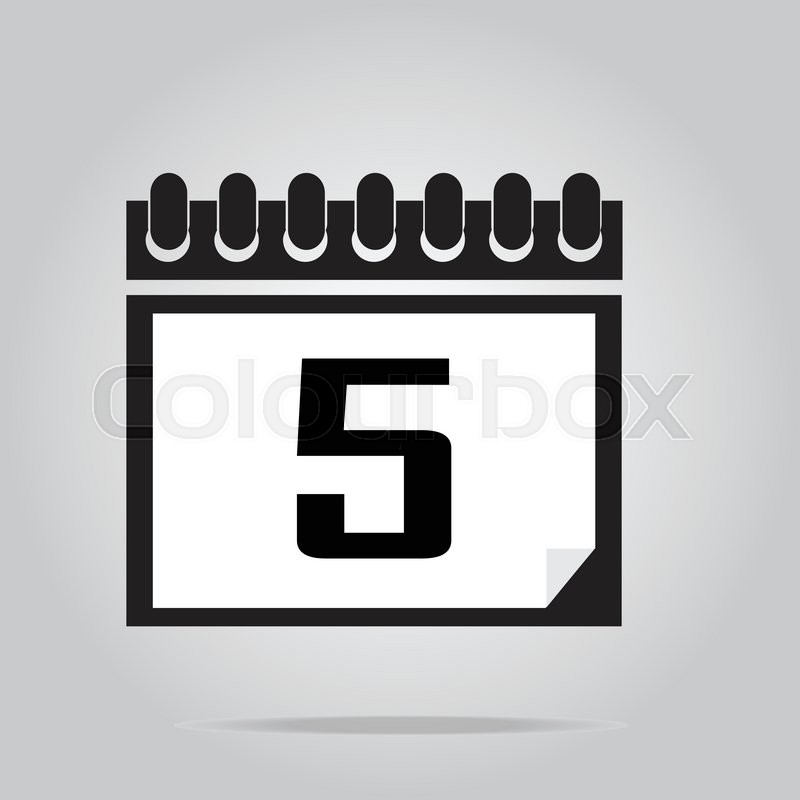 Calendar icon number 5 vector ... | Stock vector | Colourbox