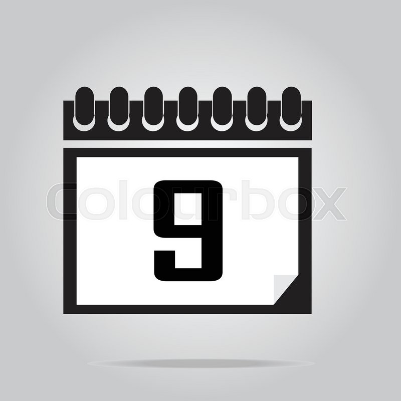 Calendar icon number 9 vector ... | Stock vector | Colourbox