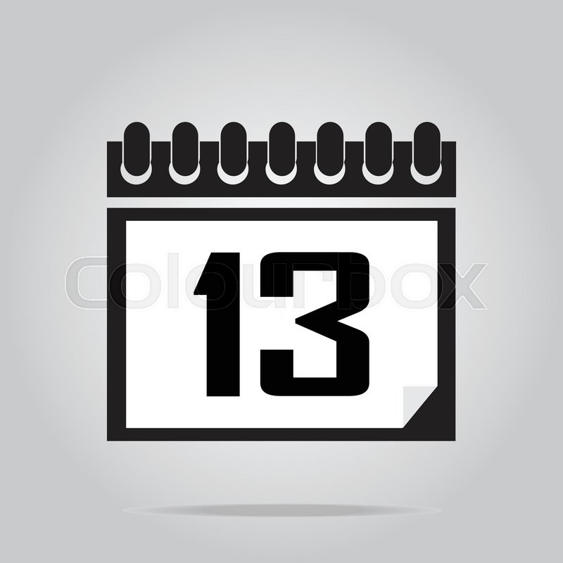 Calendar icon number 13 vector ... | Stock vector | Colourbox