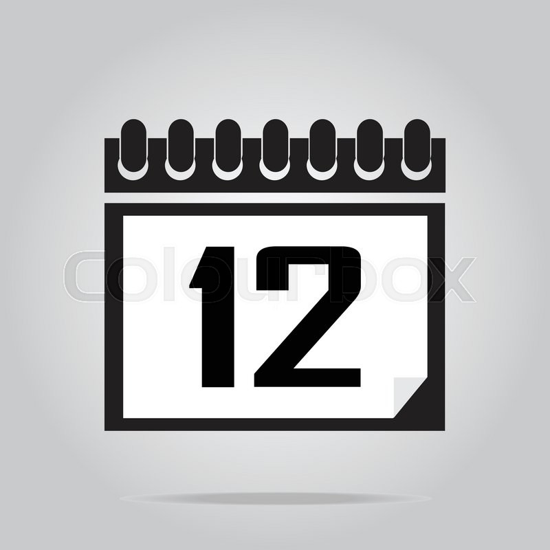 Calendar icon number 12 vector ... | Stock vector | Colourbox