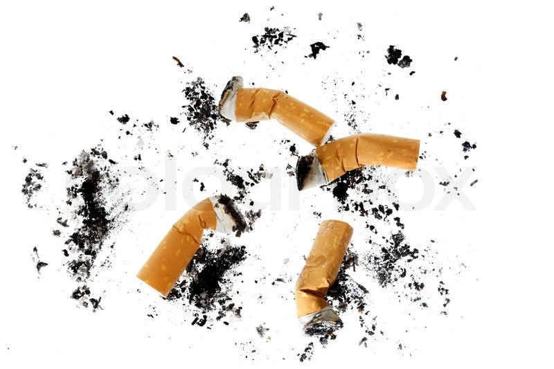 Zigarettenstummel auf weißem ... | Stock Bild | Colourbox
