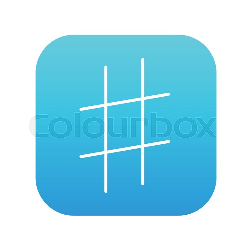 Hashtag symbol line icon for web, ... | Stock vector | Colourbox