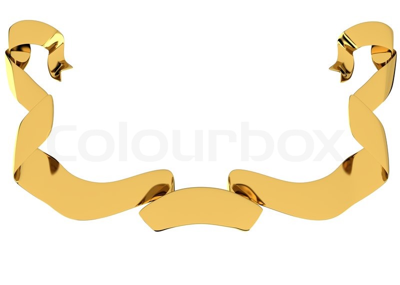 Golden heraldic ribbon isolated on white background | Stock Photo ...