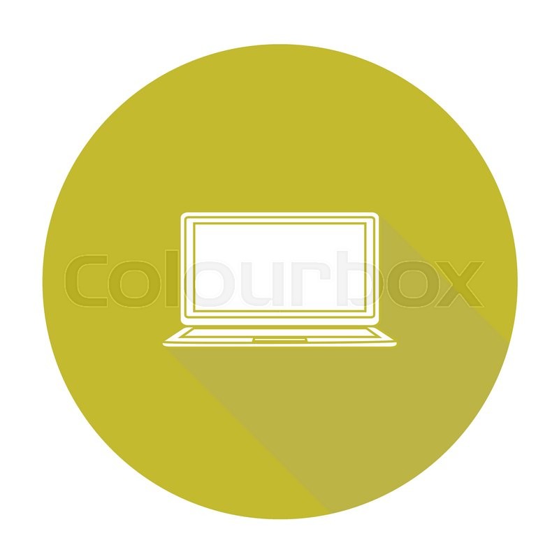 White vector laptop on color circle ... | Stock vector | Colourbox