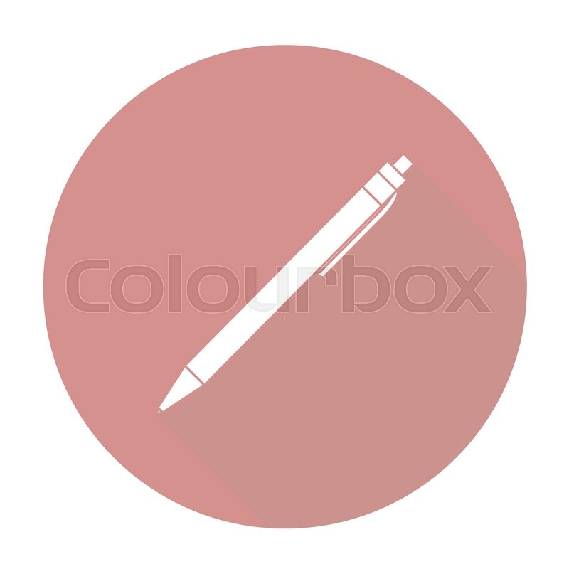 White vector pen on color circle ... | Stock vector | Colourbox