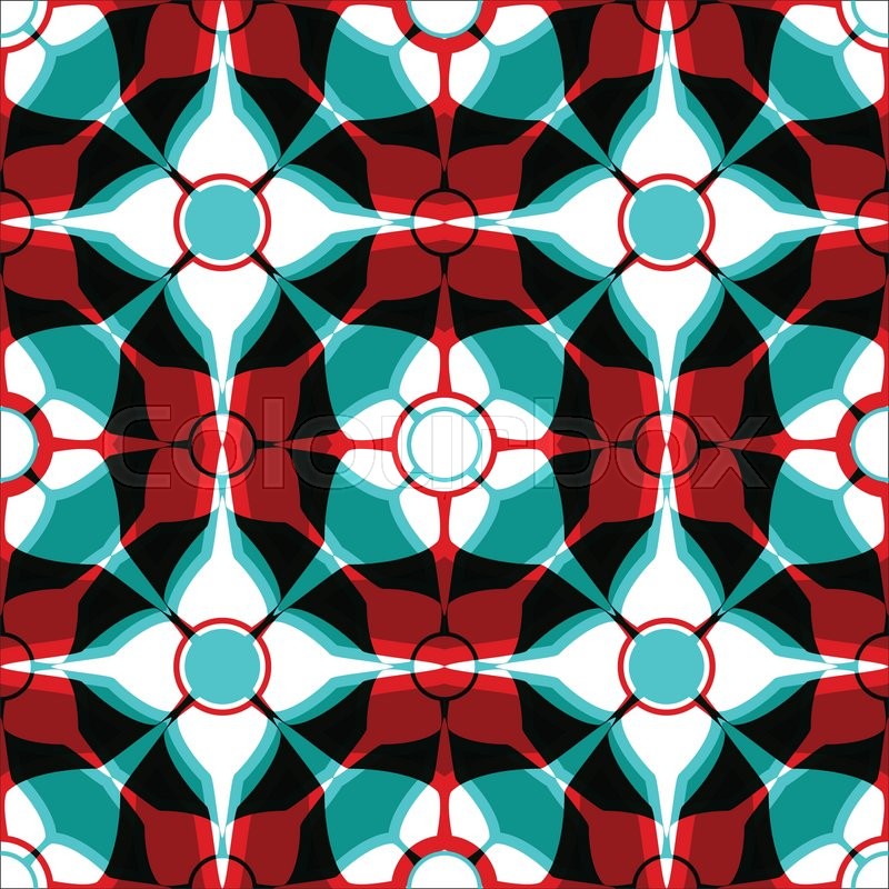 Simmetrical blue red pattern, abstract ... | Stock vector | Colourbox