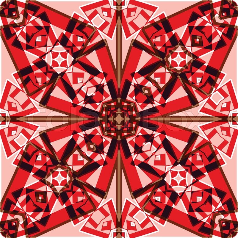 Red seamless geometric pattern, ... | Stock vector | Colourbox