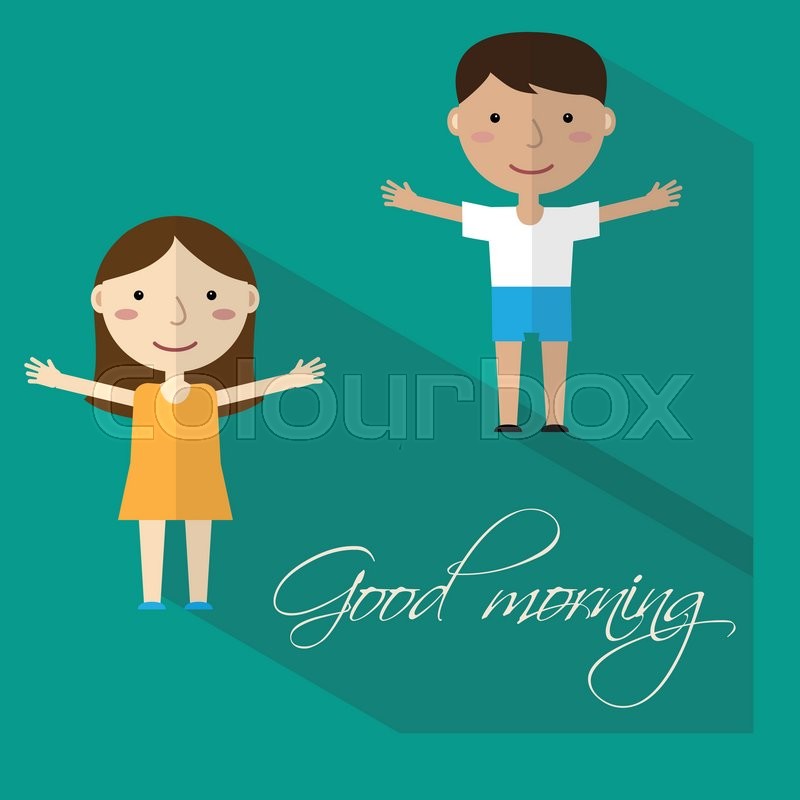 Morning gymnastics. Vector. | Stock vector | Colourbox