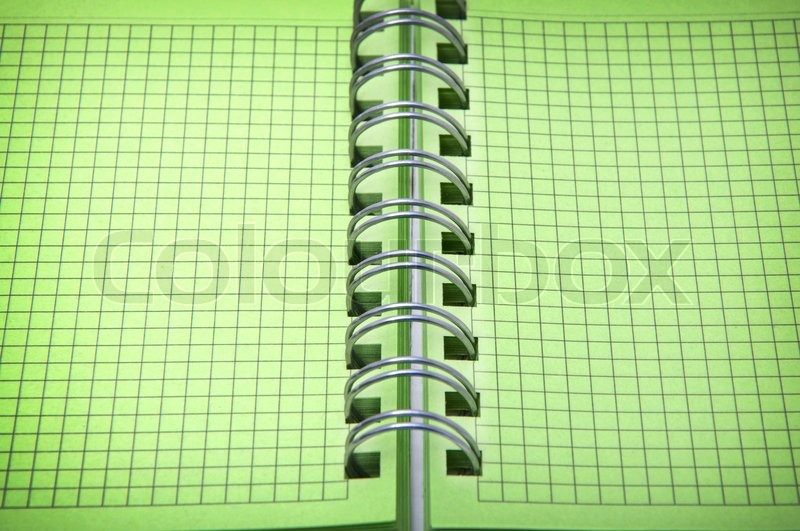 Close up shot of green notebook with ... | Stock image | Colourbox