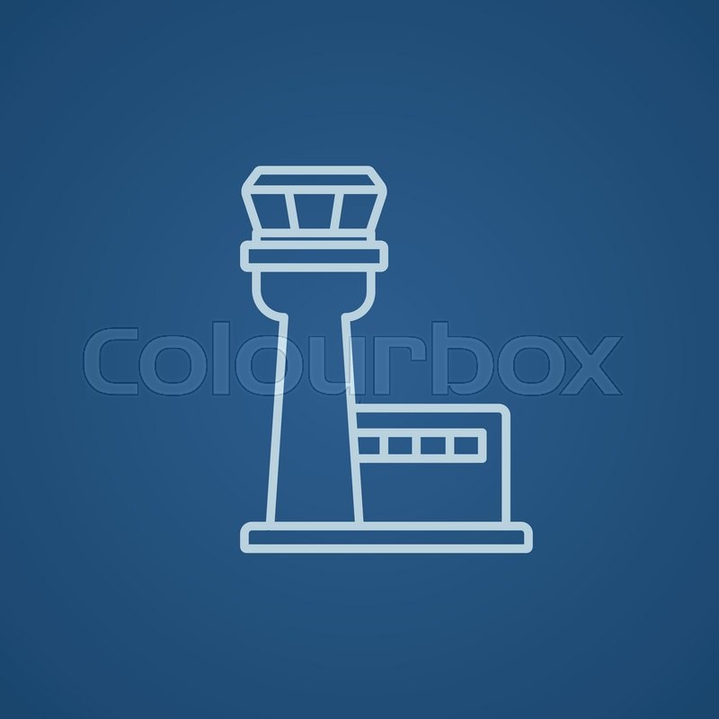 Flight control tower line icon for ... | Stock vector | Colourbox