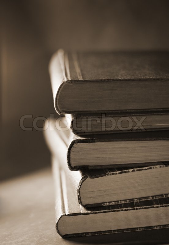Sepia toned photo of a stack of old ... | Stock image | Colourbox