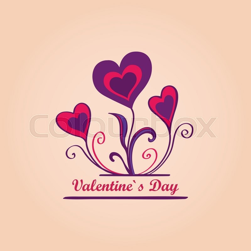 Happy Valentines Day logo with ... | Stock vector | Colourbox