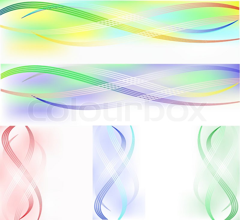 Set of banners from striped wavy lines | Stock vector | Colourbox