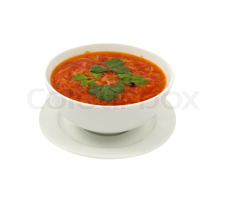 Soup on a white background | Stock image | Colourbox