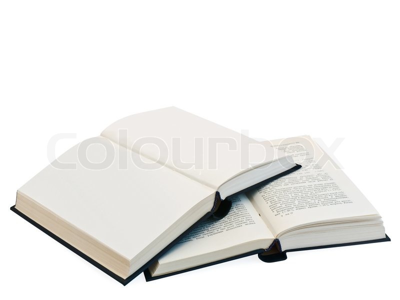 Two open books and clear pages against ... | Stock Photo | Colourbox