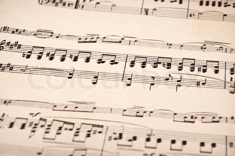 Close up shot of vintage musical notes | Stock Photo | Colourbox
