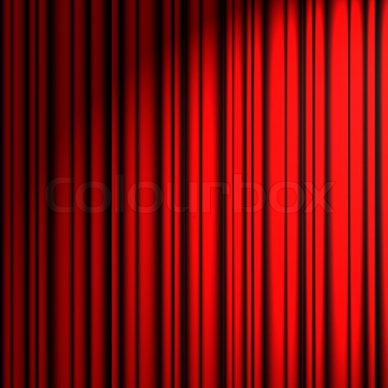 Rød teater gardin - lyskilde | stock foto | Colourbox