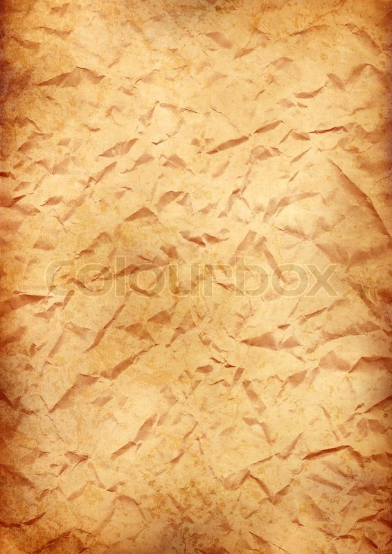 Crushed yellow parchment sheet with ... | Stock image | Colourbox
