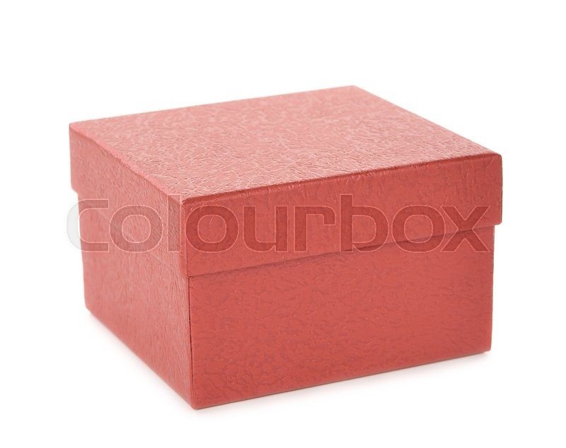 Red box isolated on a white background | Stock image | Colourbox