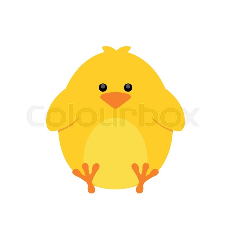 Yellow sweet easter chicken sitting ... | Stock vector | Colourbox