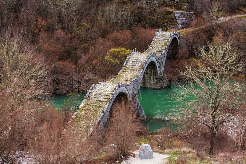 Traditional stone bridge in Greece | Stock image | Colourbox