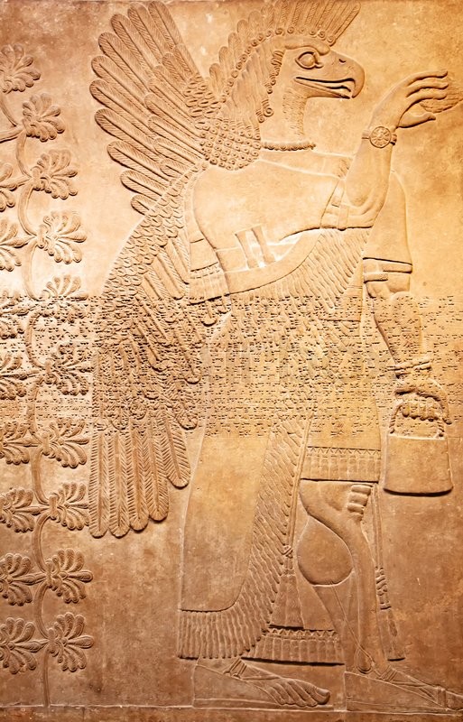 Ancient sumerian stone carving with ... | Stock image | Colourbox