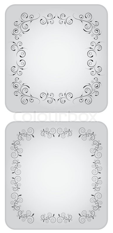 Gray floral cards | Stock vector | Colourbox