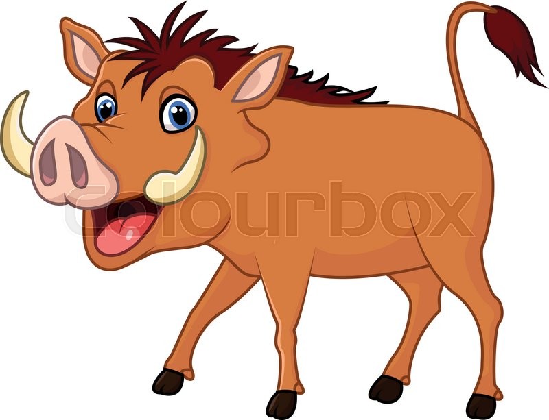 Vector illustration of Cartoon warthog ... | Stock vector | Colourbox