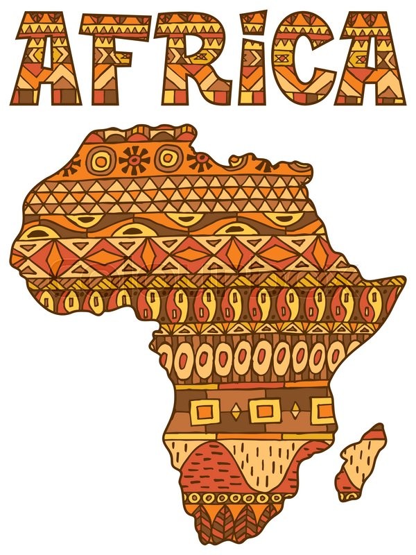 Africa Abstract Map Over White Stock Vector Colourbox