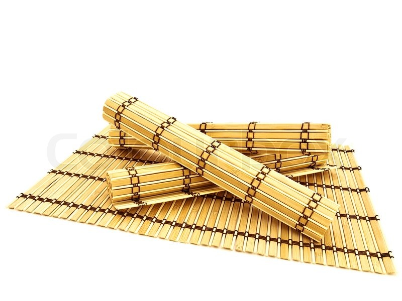 Photo of hand-made bamboo mats against ... | Stock image | Colourbox