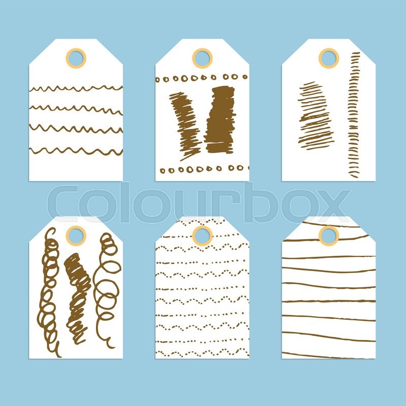 Sketch abstract tags in vintage style, ... | Stock vector | Colourbox