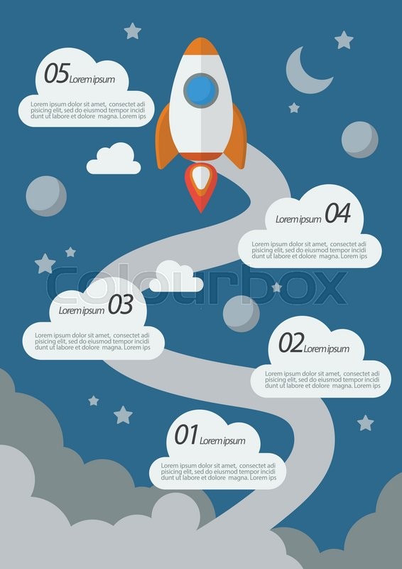 Rocket Launch Infographic. Project ... | Stock vector | Colourbox