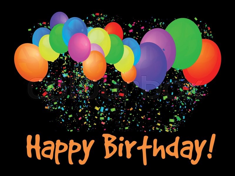 Congratulations on the birthday with ... | Stock vector | Colourbox